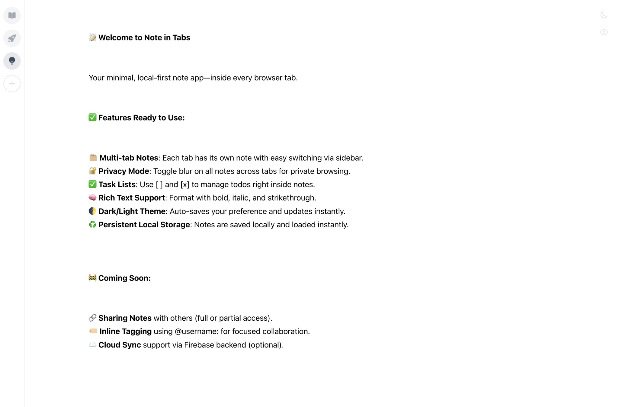 Note in Tabs – Distraction-Free Notes in Every New Tab